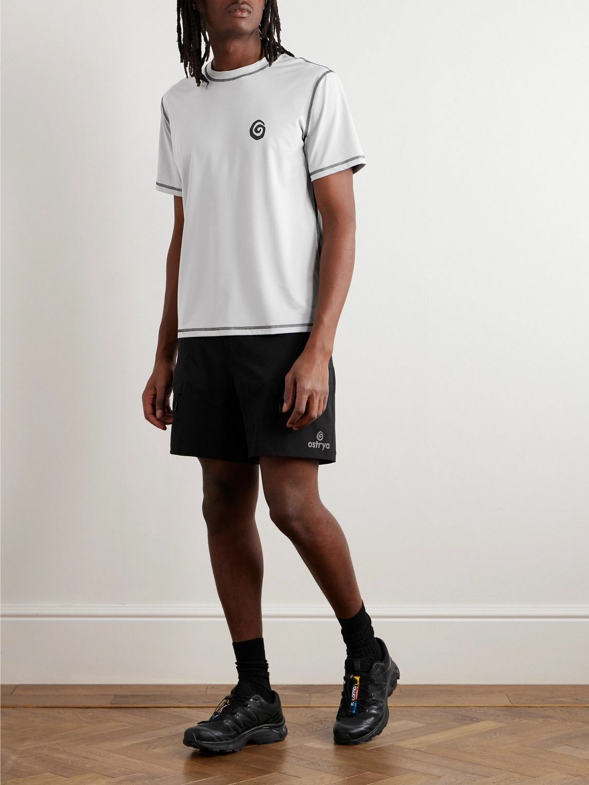 OSTRYA - Sidecar Logo-Print Cotton-Blend Jersey T-Shirt - Gray Ostrya