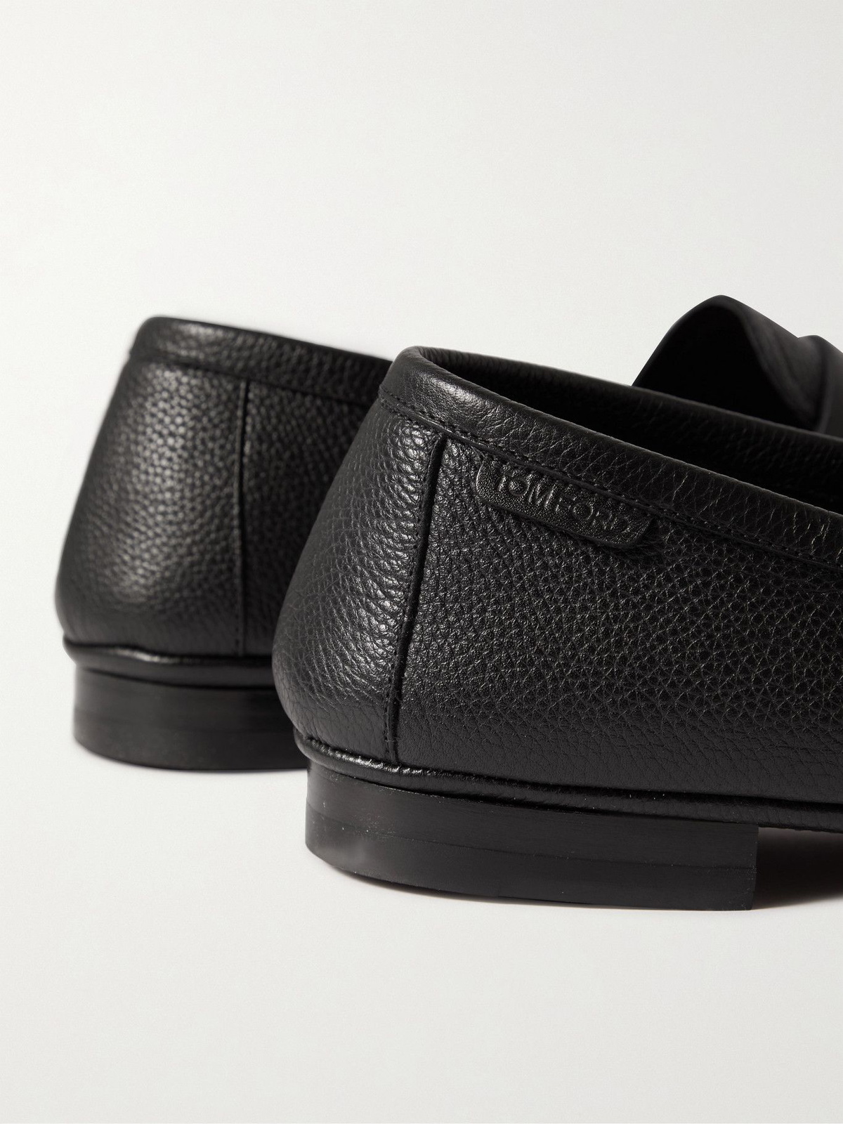 TOM FORD - Berrick Pebble-Grain Leather Penny Loafers - Black TOM FORD