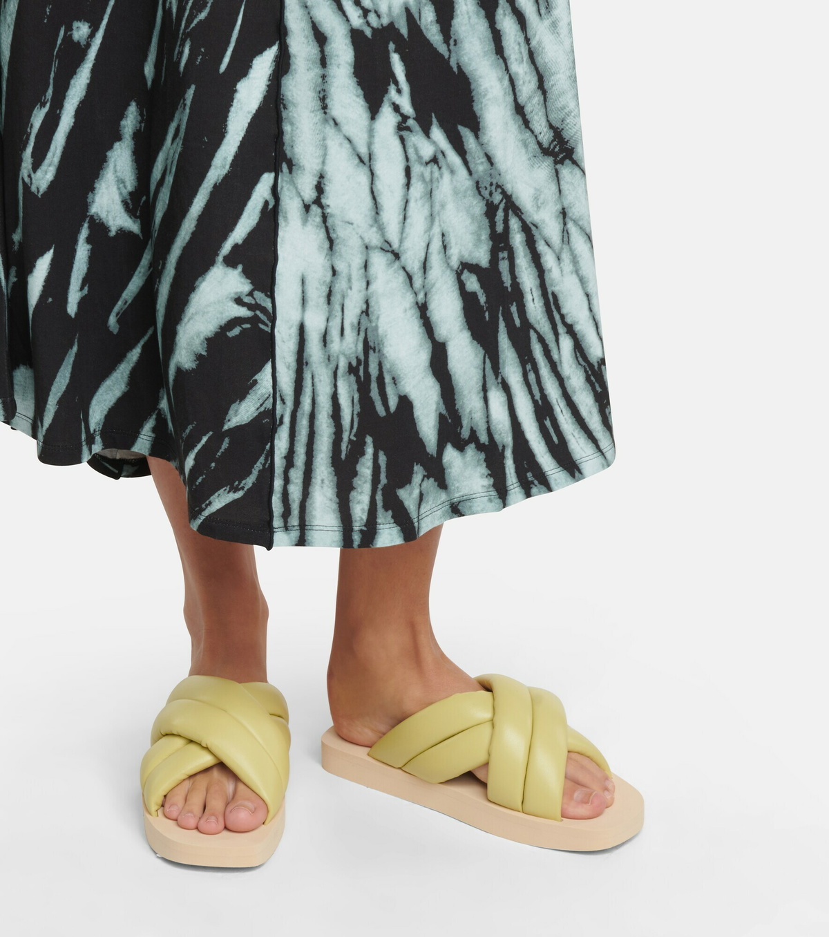 Proenza Schouler - Padded crossover leather slides Proenza Schouler