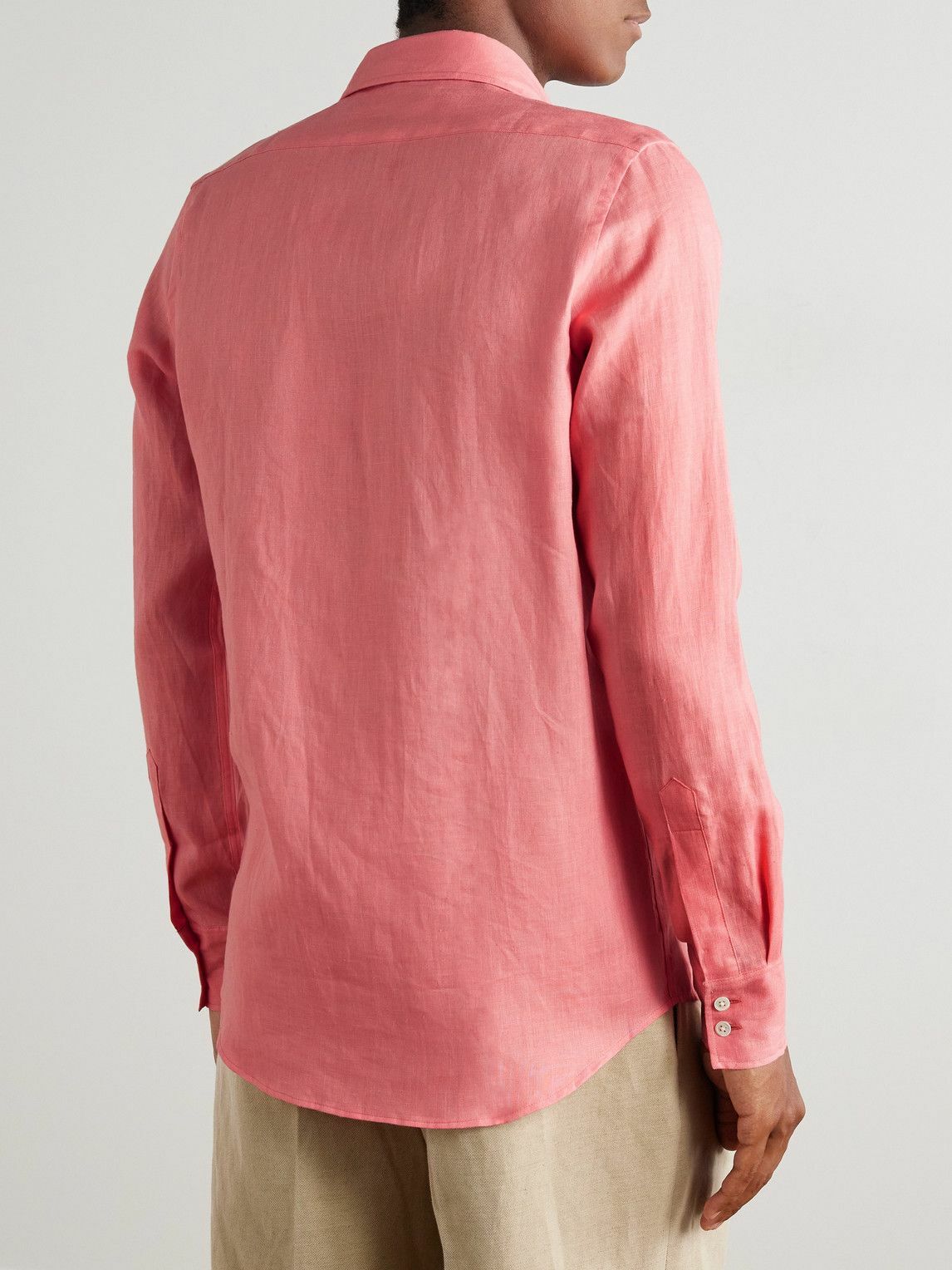 Richard James - Slim-Fit Linen Shirt - Pink Richard James
