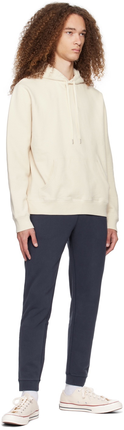 Sunspel Off-White Drawstring Hoodie Sunspel