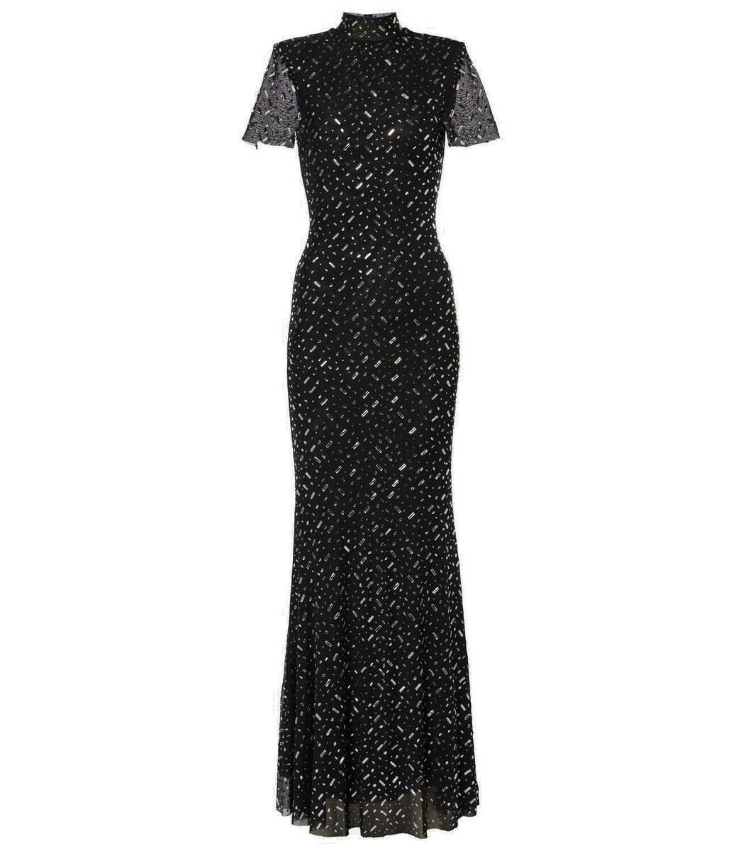 Self-Portrait Embellished mesh maxi dress Self-Portrait