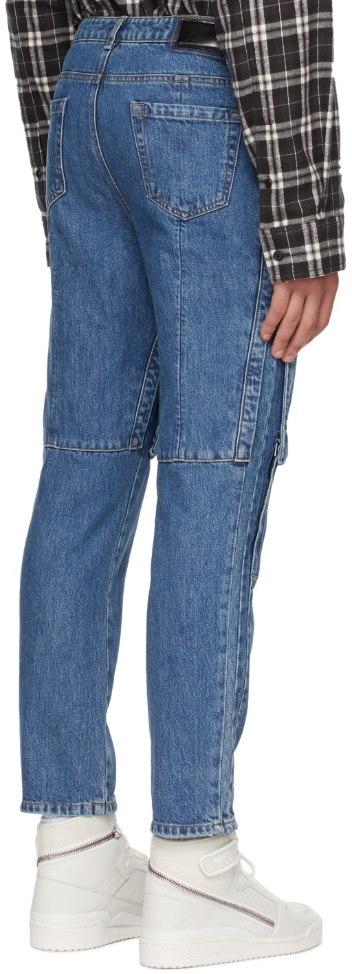 Juun.J Blue Washed Denim Velcro Jeans Juun.J