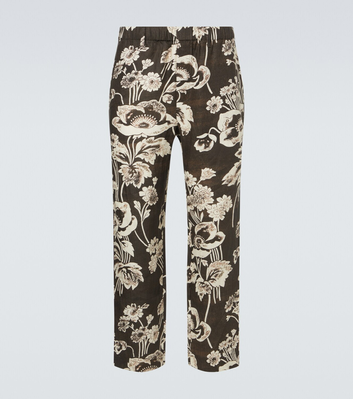 Commas Floral linen straight pants Commas