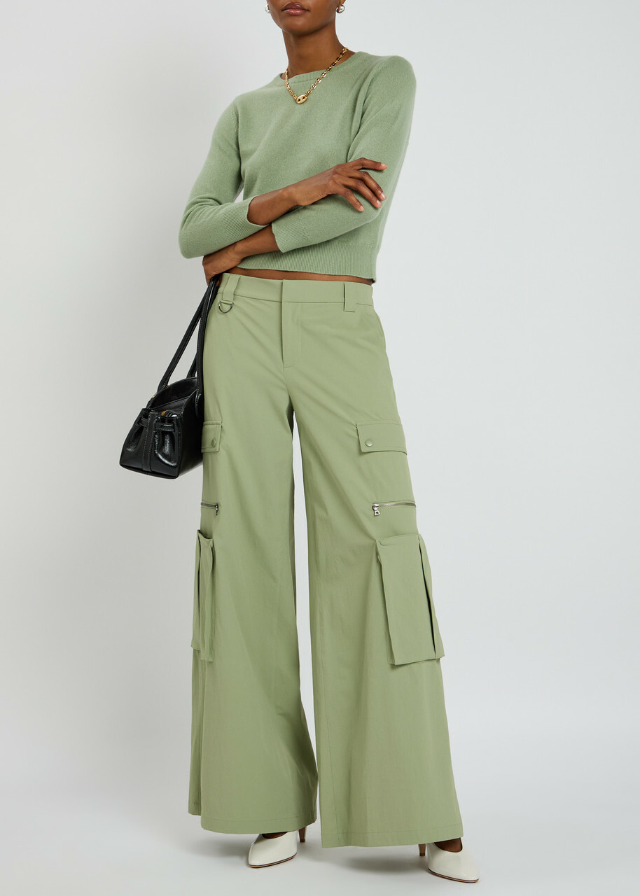 Alice + Olivia Sara Shell Cargo Trousers Sage Alice + Olivia