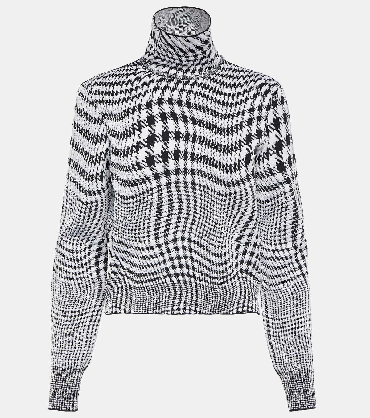 Burberry Houndstooth wool-blend turtleneck sweater Burberry