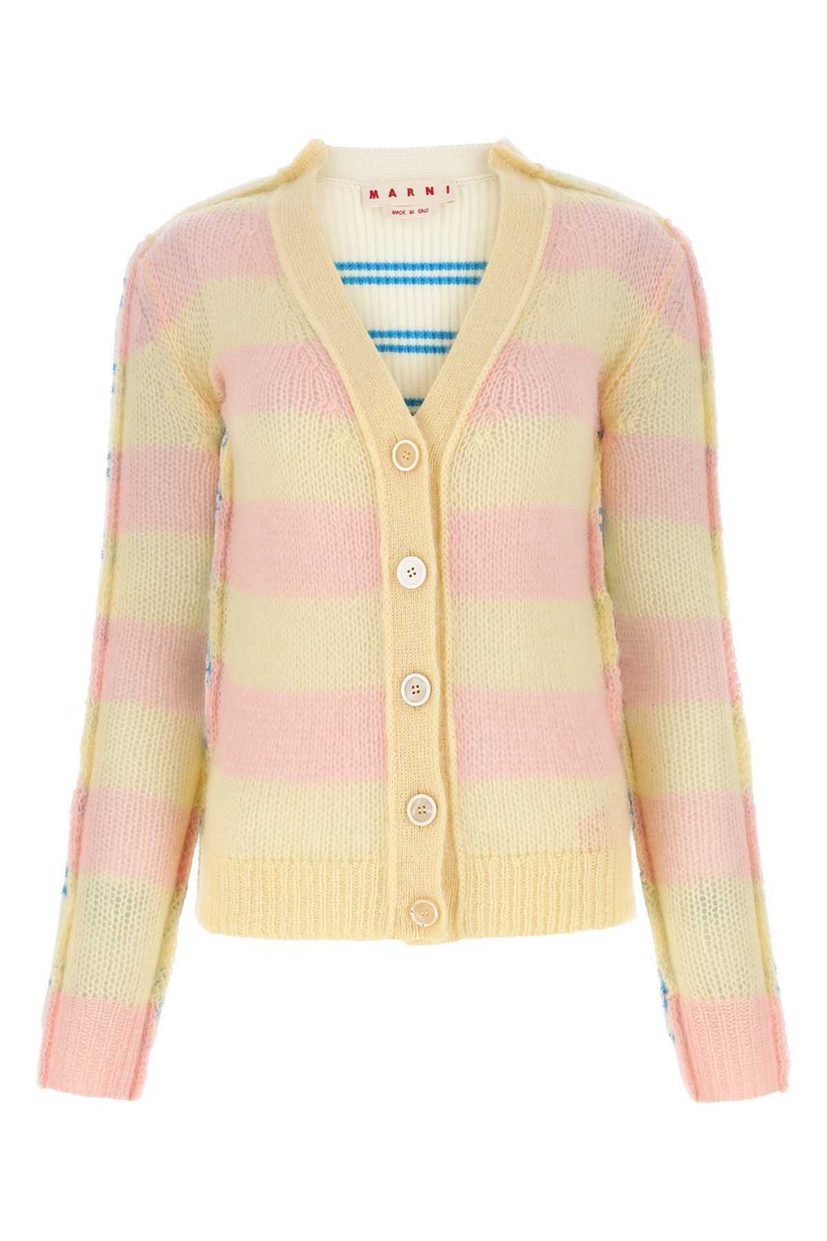 Marni Embroidered Mohair Blend And Wool Blend Cardigan Marni