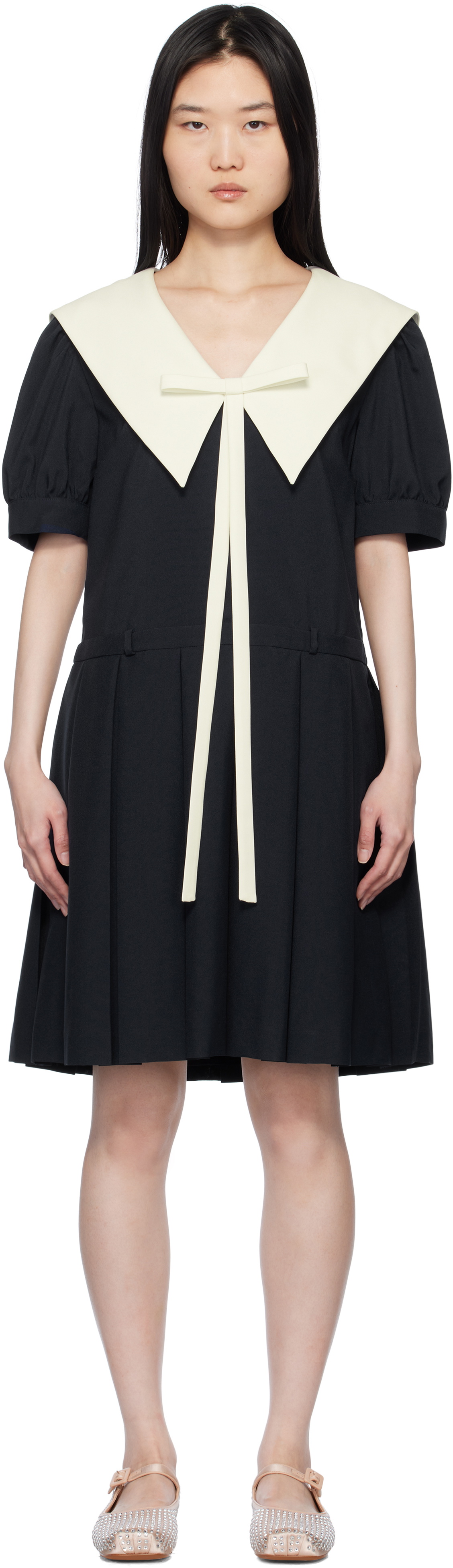 Sandy Liang Navy Alta Midi Dress Sandy Liang