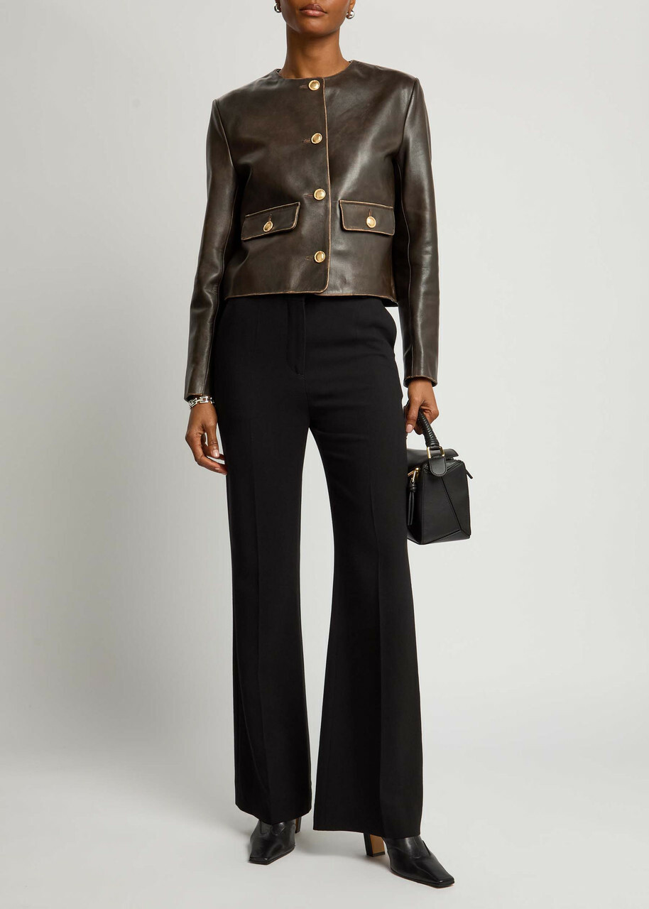 Arma Gaya Leather Jacket Dark Brown Armaf