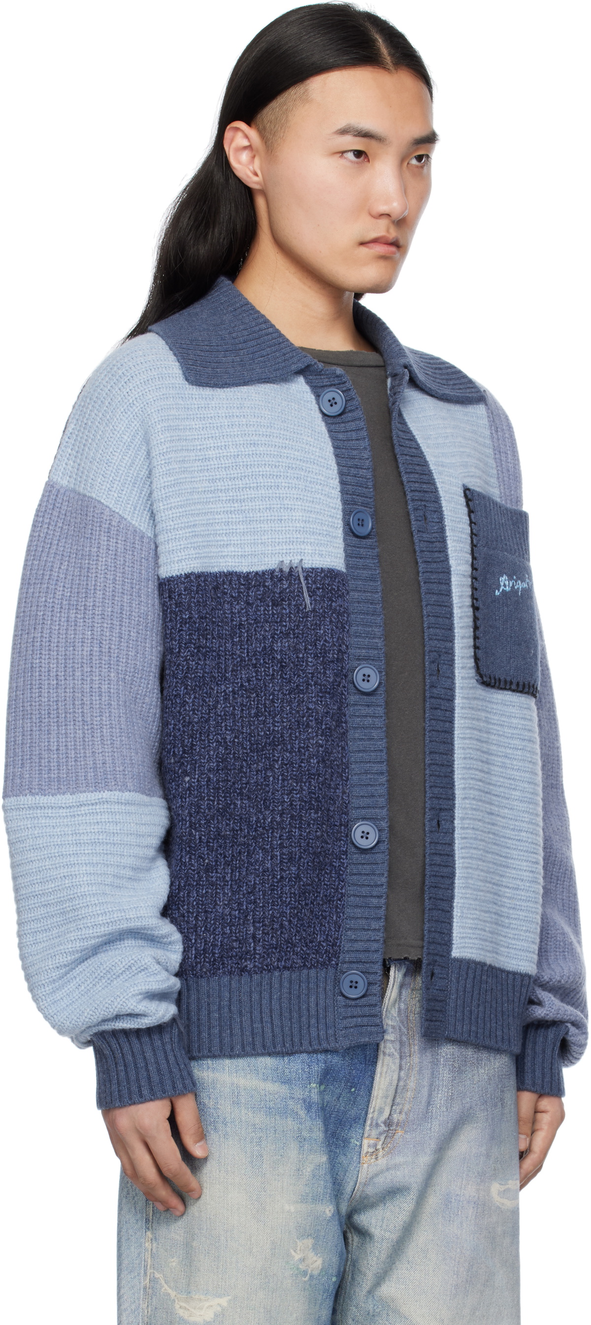 Axel Arigato Blue Franco Patch Cardigan Axel Arigato