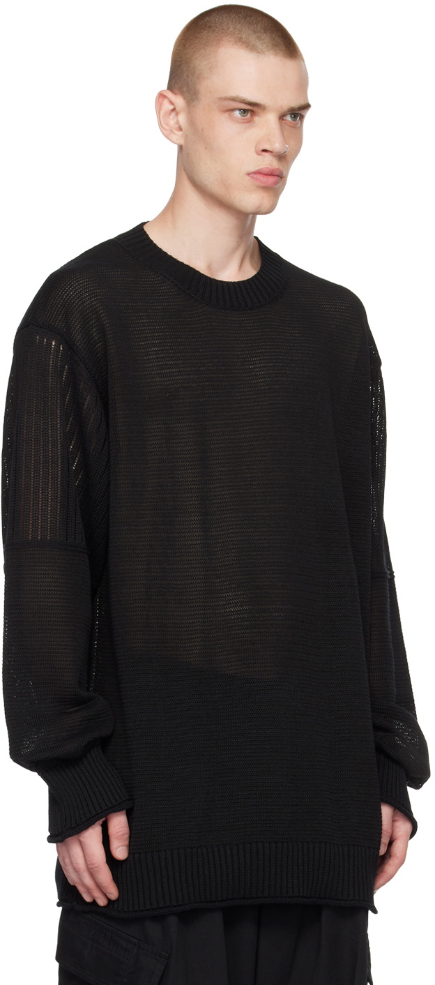 Yohji Yamamoto Black Two-Pattern Sweater Yohji Yamamoto