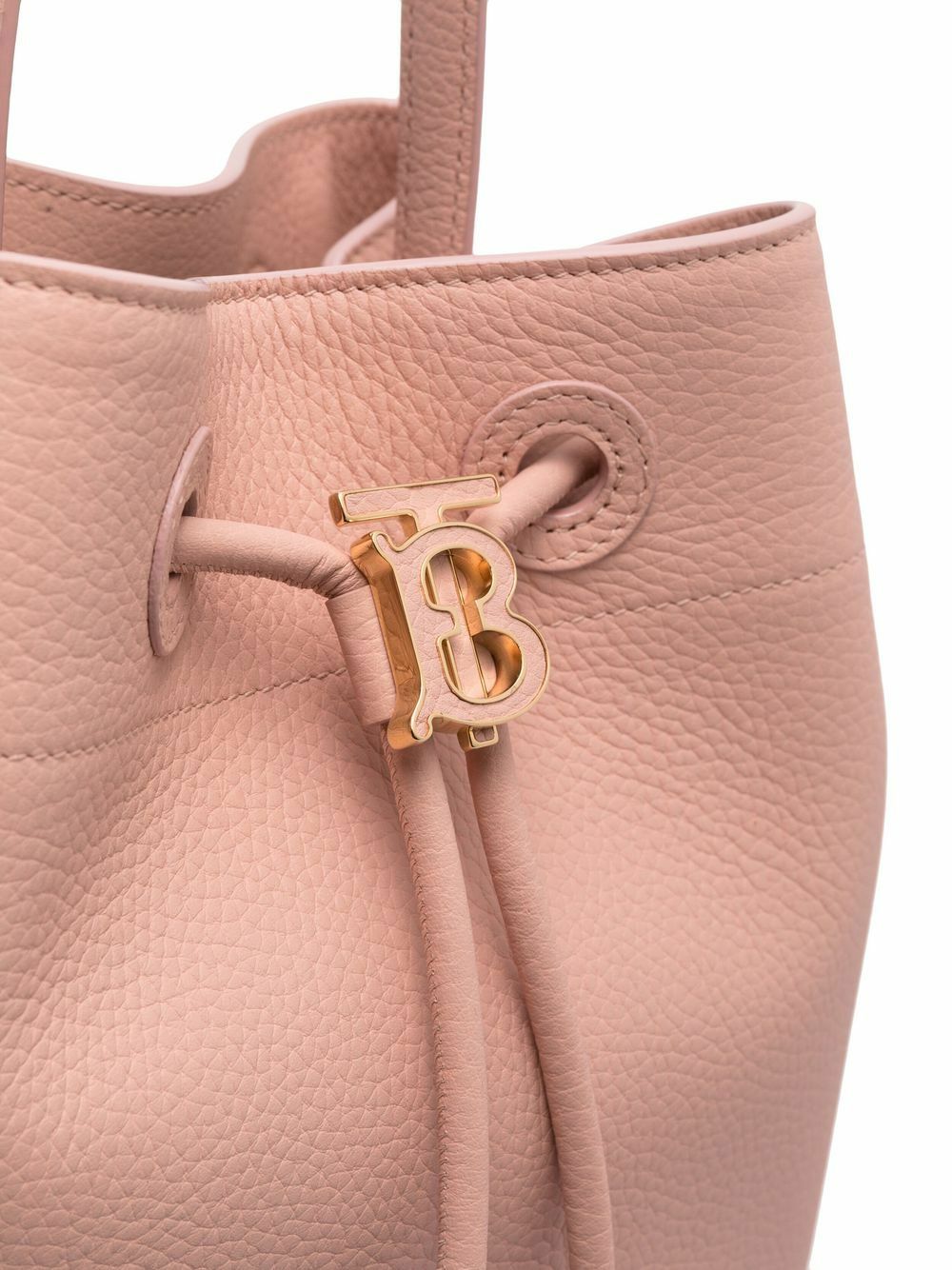 BURBERRY - Small Leather Drawstring Bucket Bag Burberry