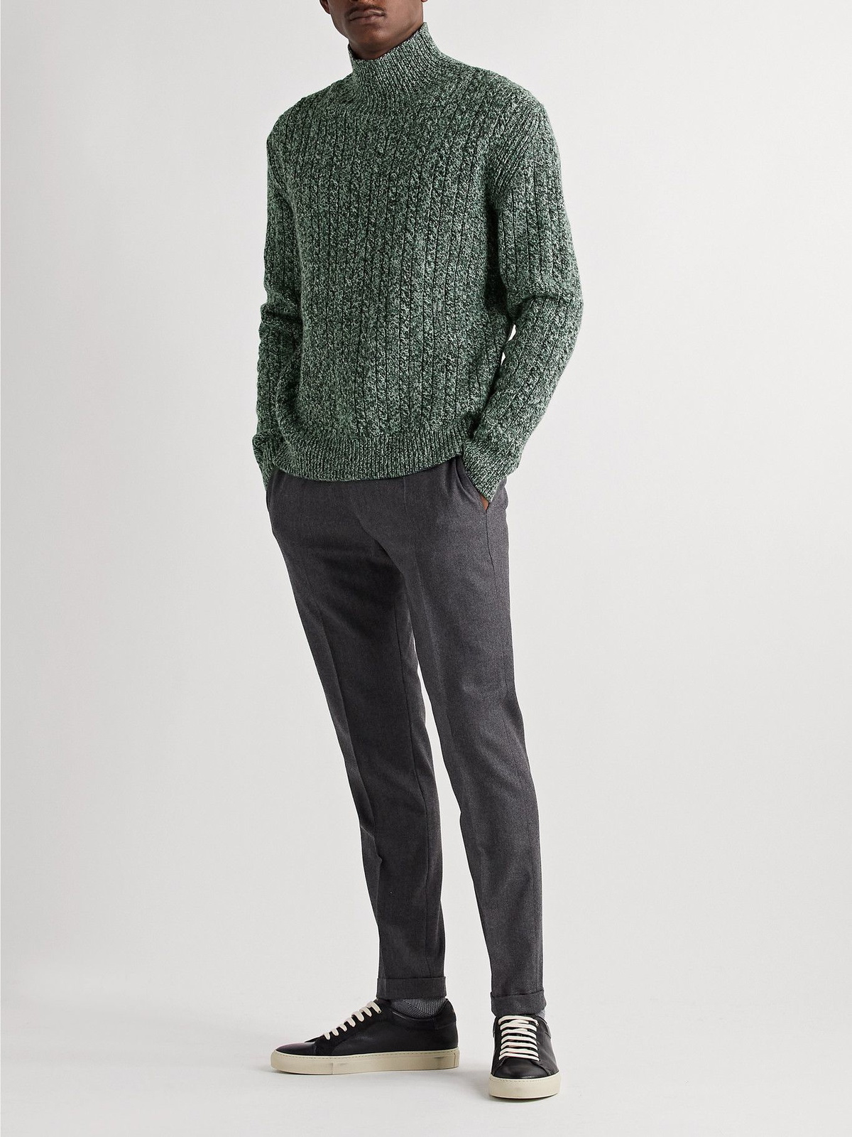 Paul Smith - Cable-Knit Wool Rollneck Sweater - Green Paul Smith