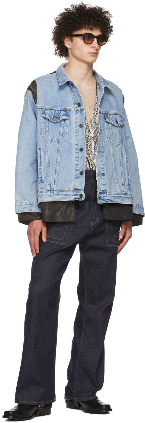 Needles Blue Layered Denim Jacket Needles