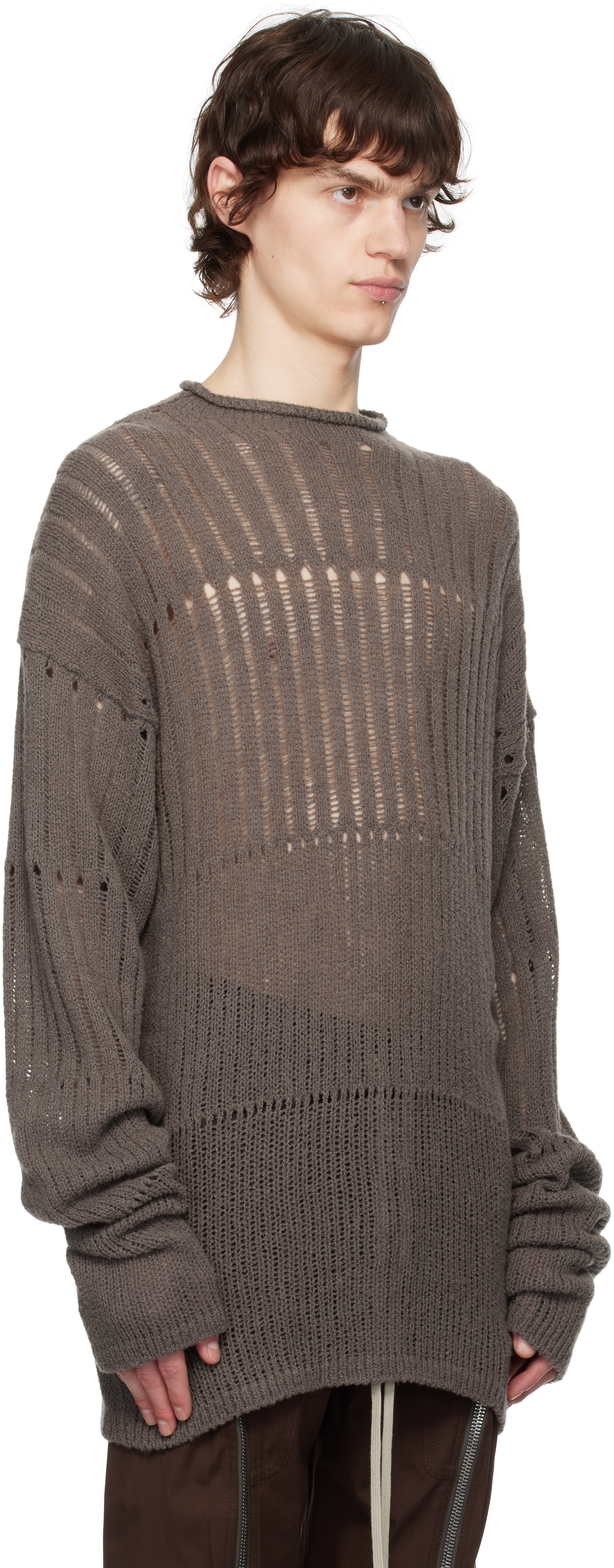 Rick Owens Gray Hollywood Oversized Pull Sweater Rick Owens