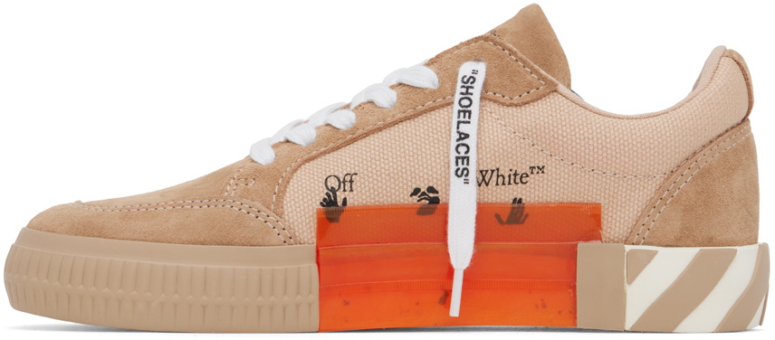 Off-White Beige Canvas Vulcanized Sneakers Off-White