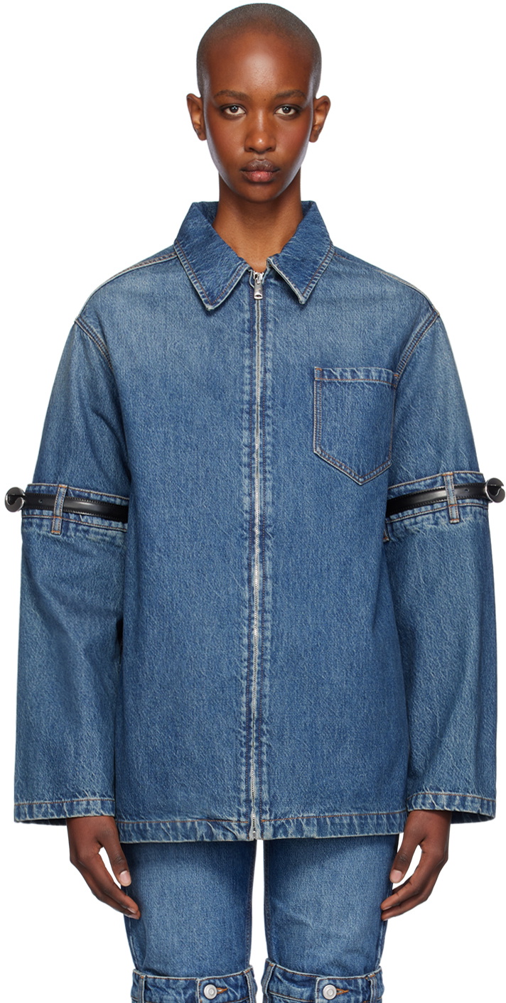 Coperni Blue Open Elbow Denim Jacket Coperni