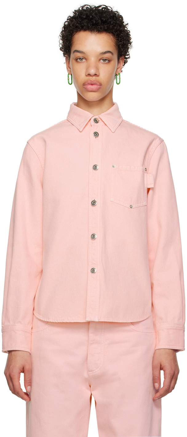 Bottega Veneta Pink Patch Pocket Denim Shirt Bottega Veneta