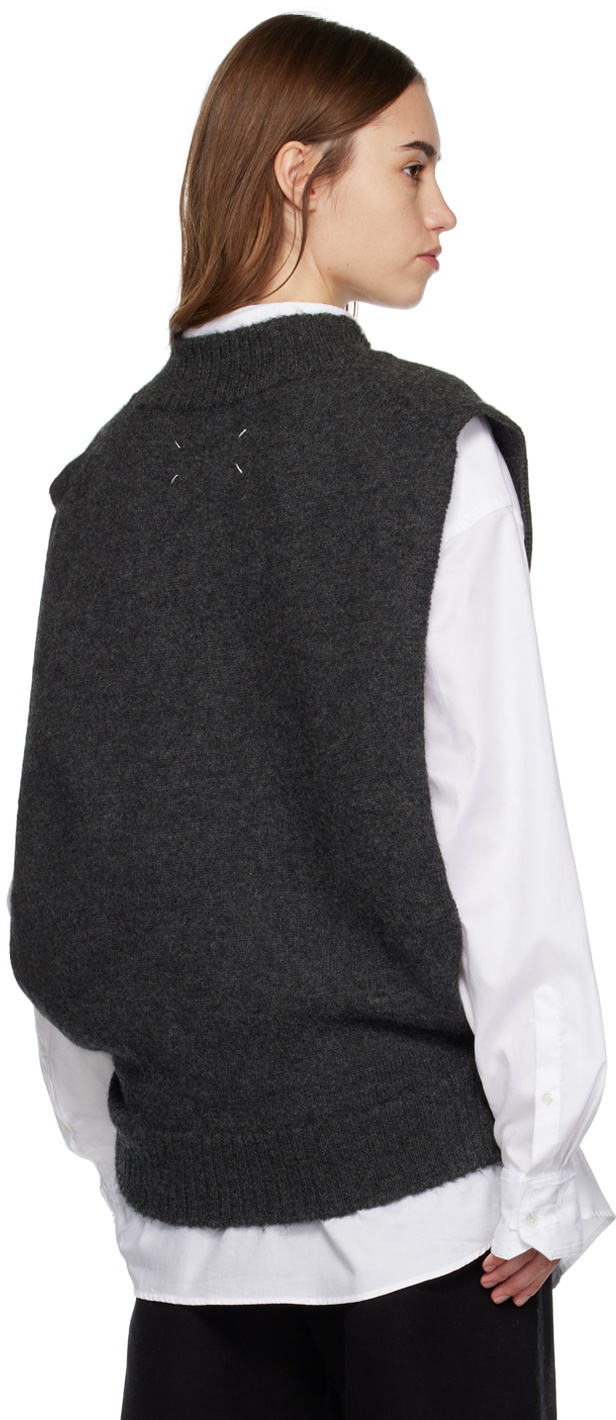 Maison Margiela Gray V-Neck Stole Maison Margiela