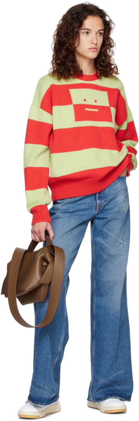 Acne Studios Red & Green Stripes Sweater Acne Studios