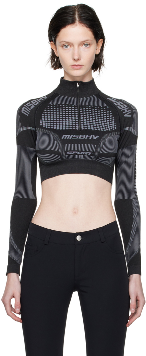 MISBHV Black & Gray Europa Cropped Sport Top MISBHV