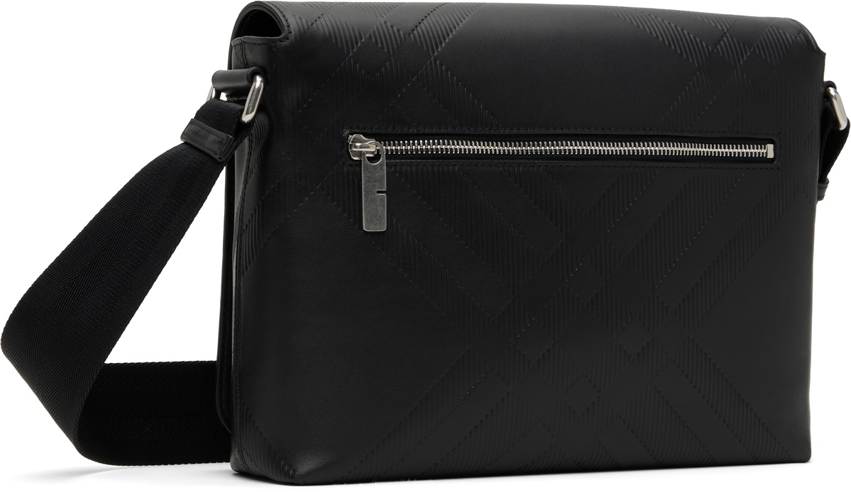 Burberry Black Embossed Check Messenger Bag Burberry