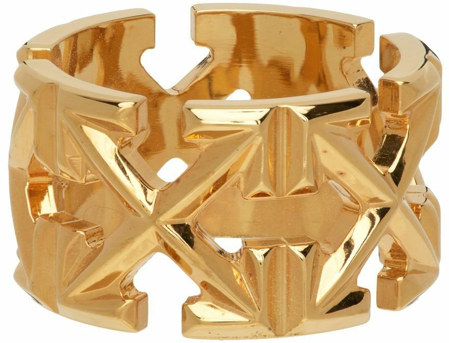 Off-White Gold Multi Arrow Ring Off-White