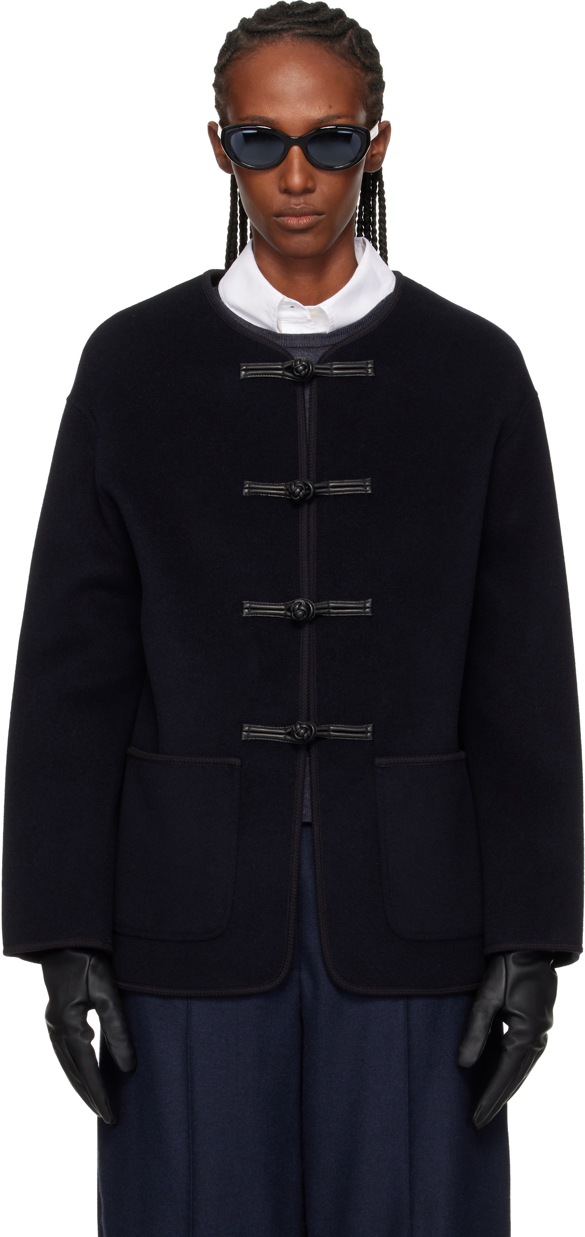 Róhe Navy Double-Faced Wool Jacket Róhe