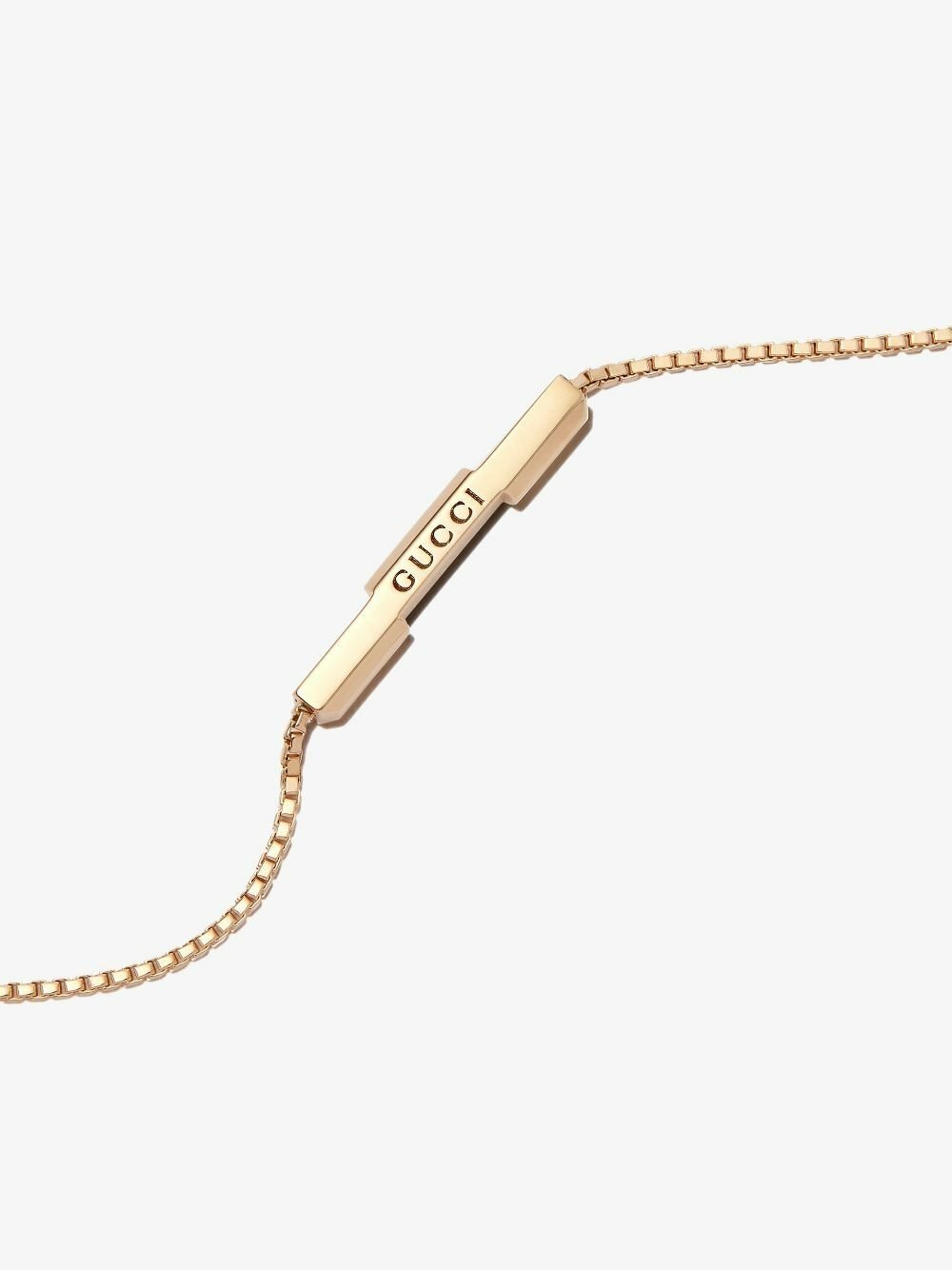 Gucci 18kt Yellow Gold Link To Love Logo Bar Bracelet Gucci