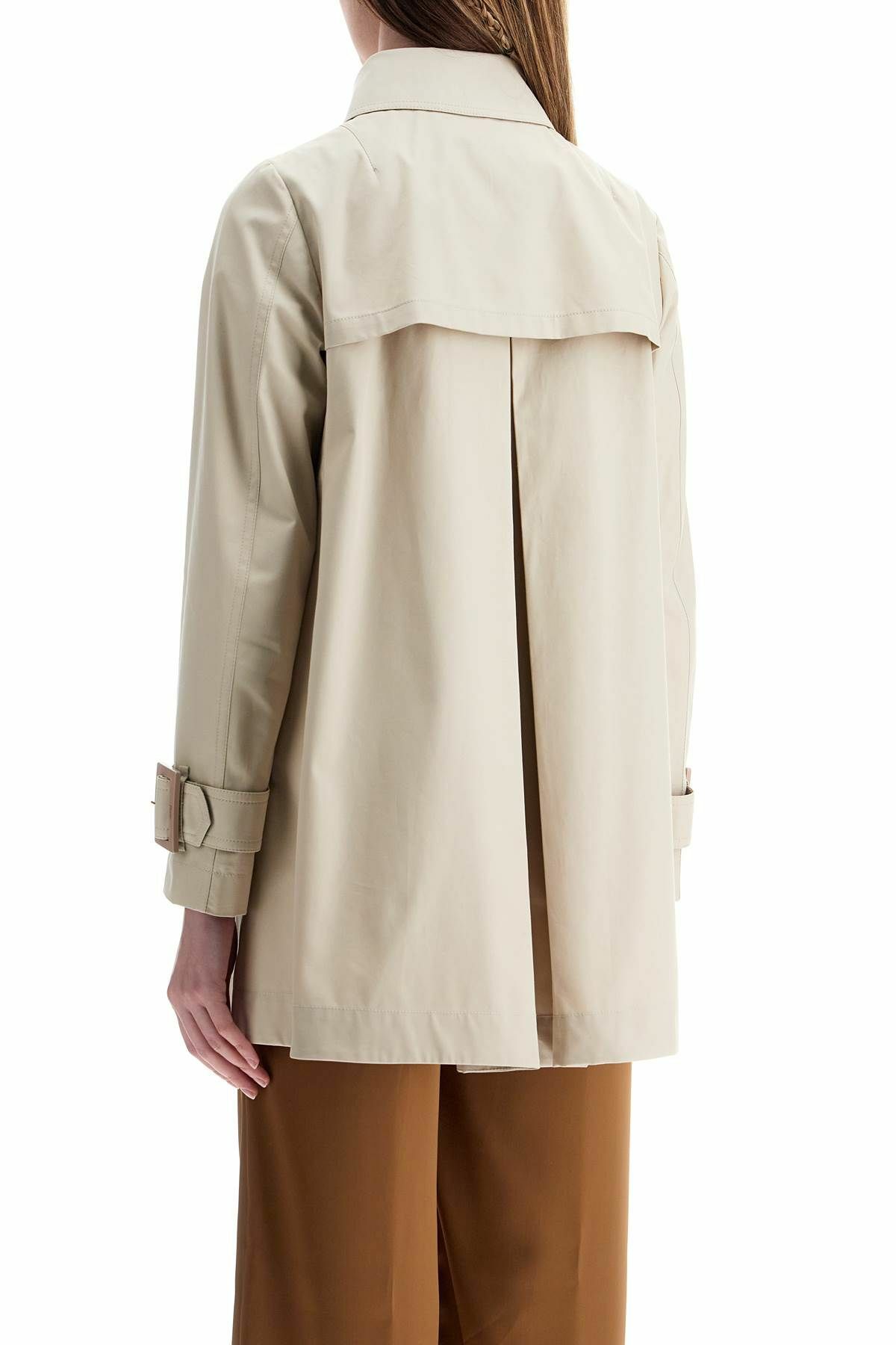 HERNO medium length waterproof beige cotton trench coat with buttons ...