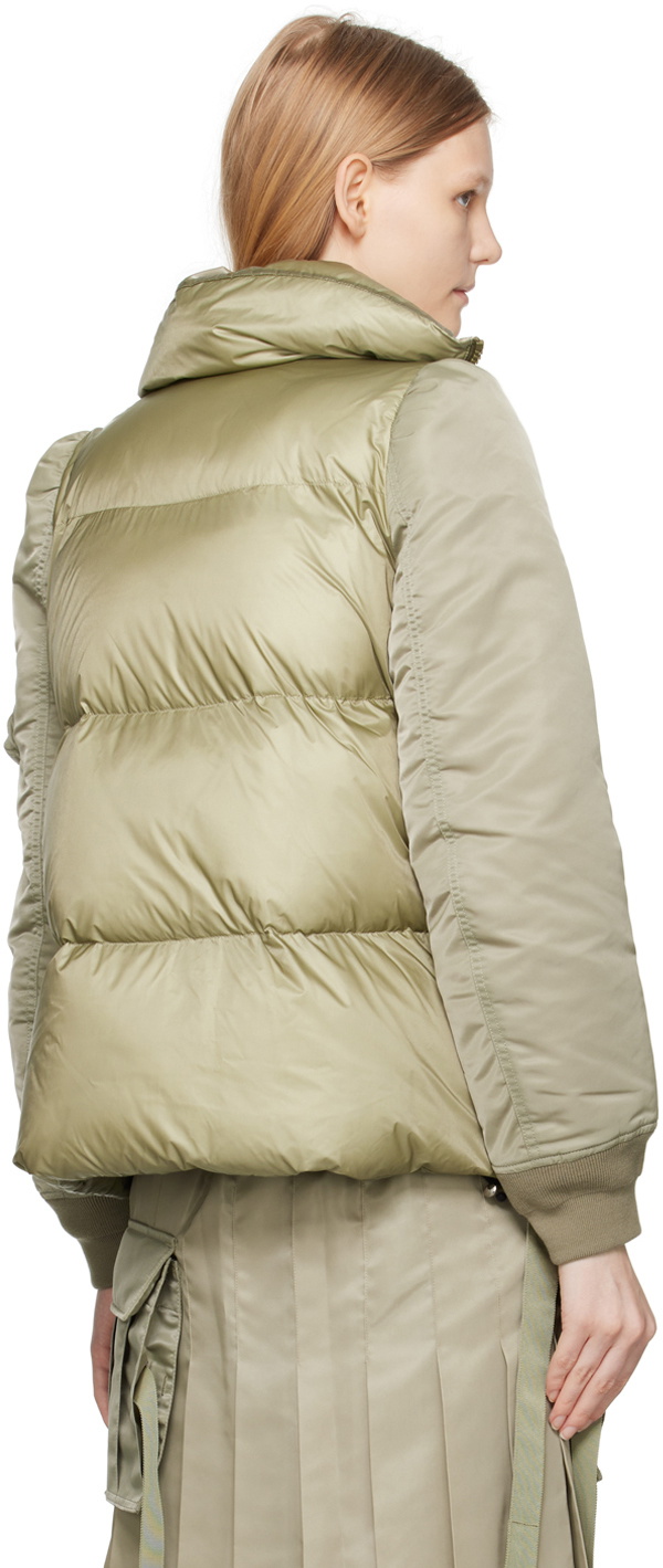 sacai Khaki Quilted Jacket Sacai