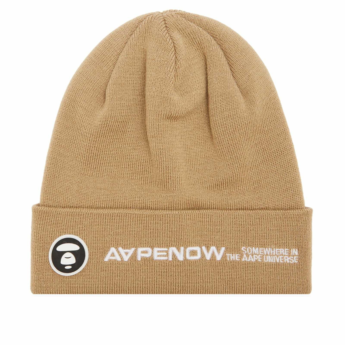 Men's Aape AAPE NOW BEANIE in Light Beige AAPE by A Bathing Ape