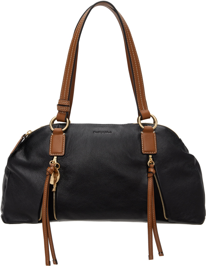 See by Chloé Black Indra Double Handle Bag See by Chloe