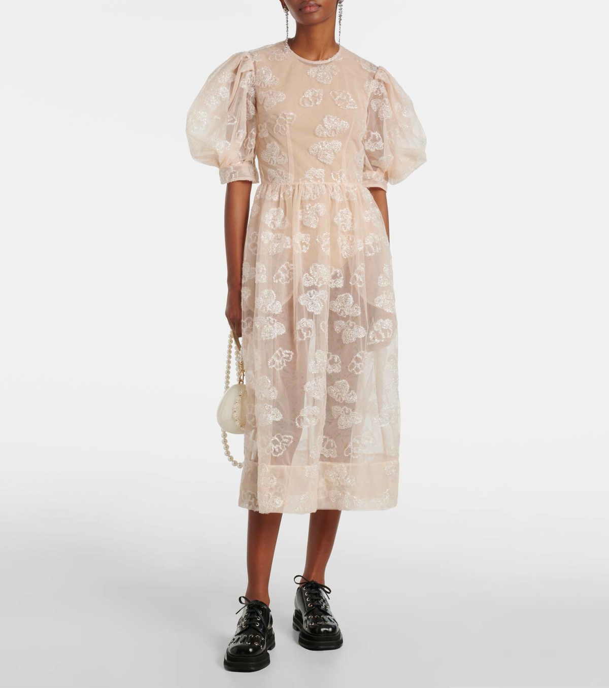 Simone Rocha Embroidered midi dress Simone Rocha