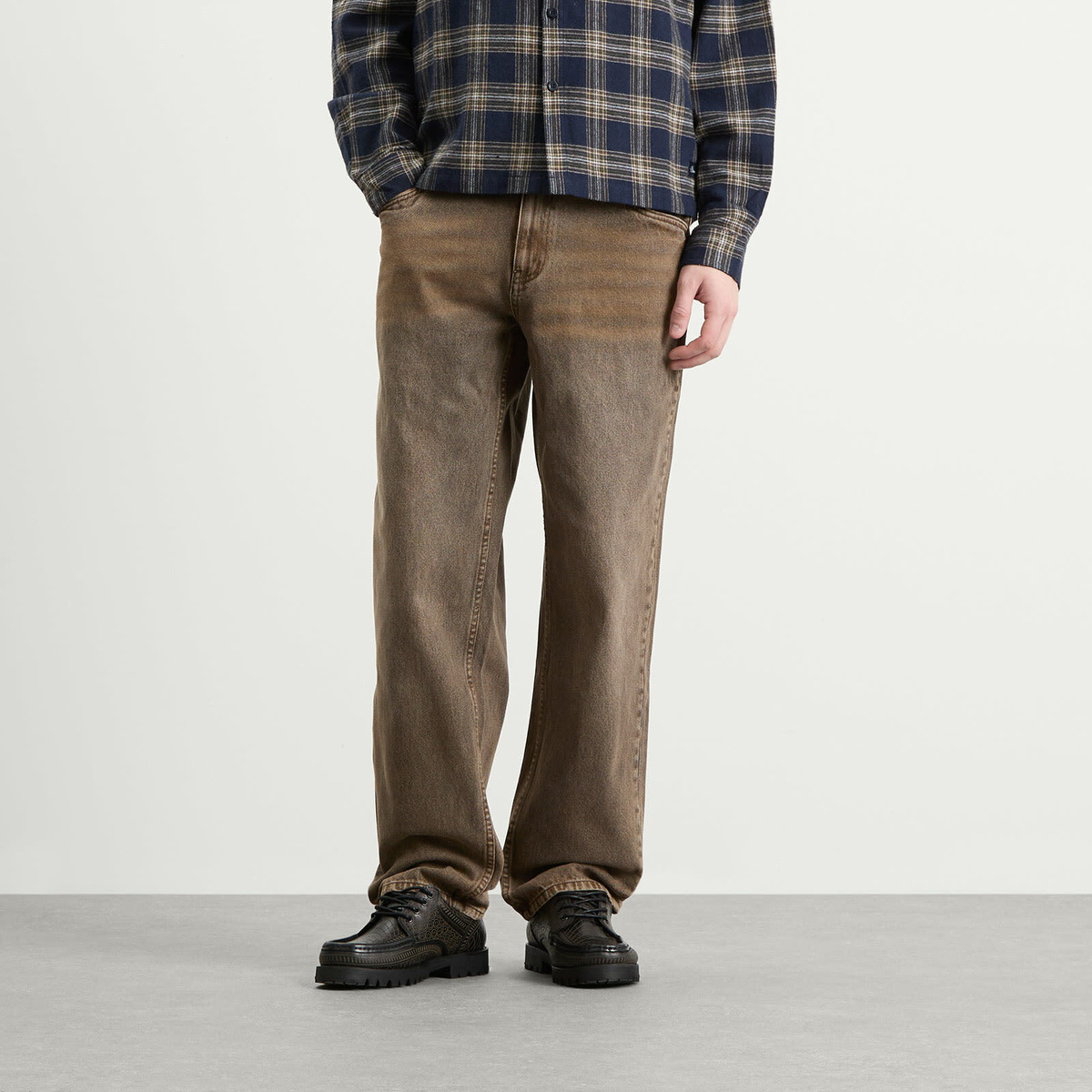 Dime Men's Relaxed Denim Pants in Sandblasted Brown Dime