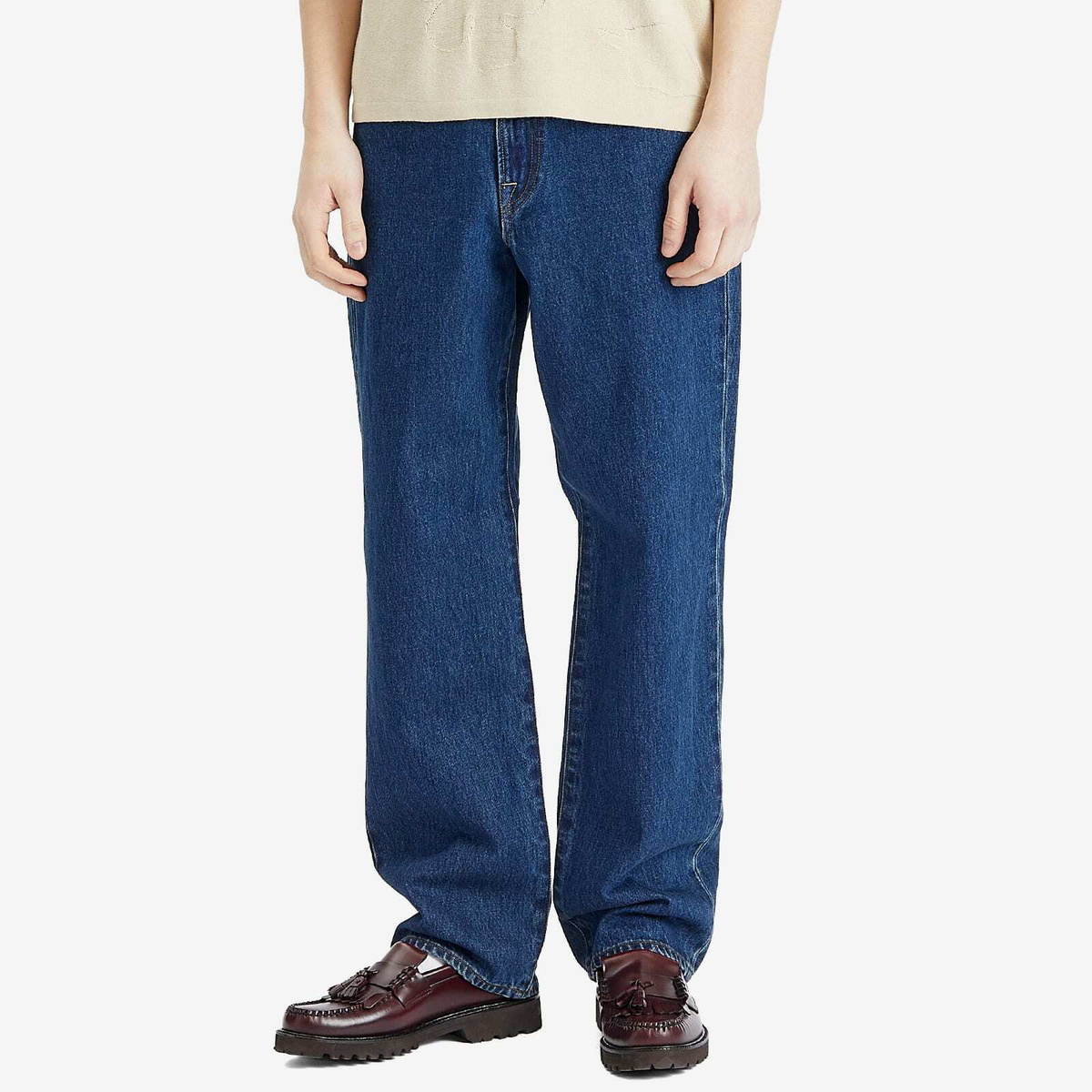Paul Smith Men's Relaxed Fit Embroidered Stripe Denim Jeans in Blue ...