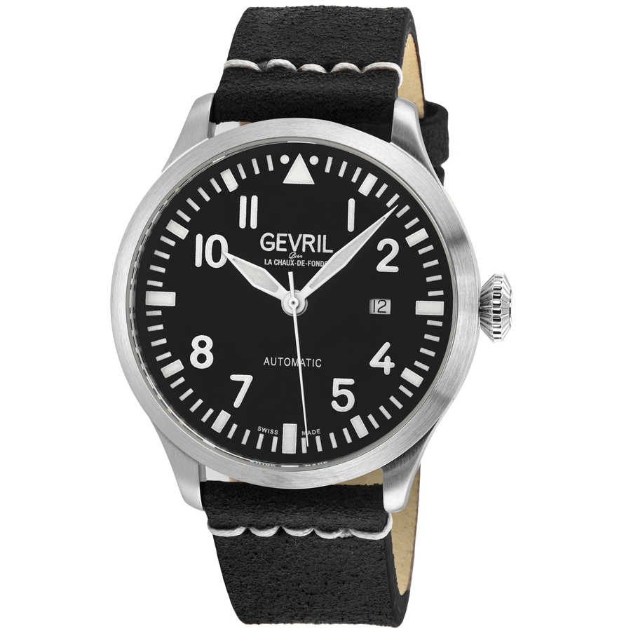 Gevril Vaughn Automatic Black Dial Mens Watch 43502 Gevril