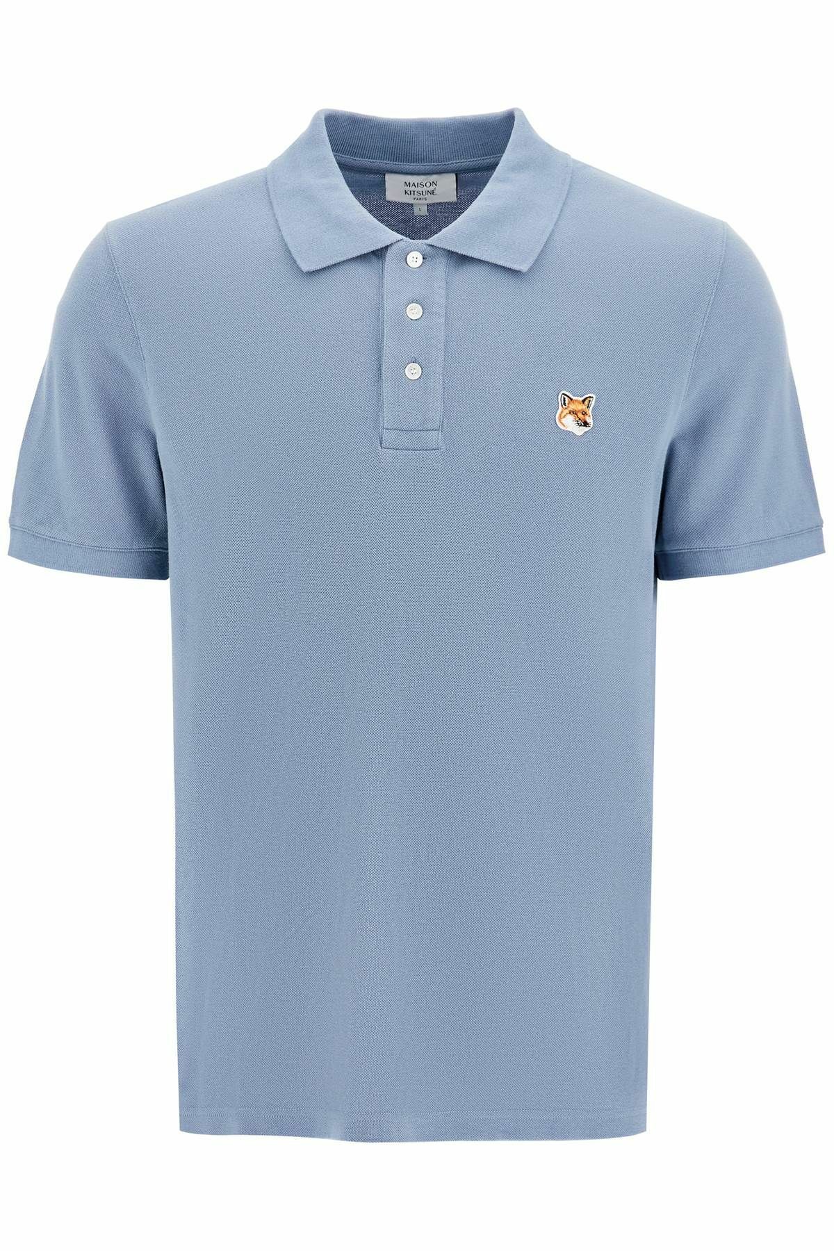 MAISON KITSUNE 'regular fit fox head polo shirt Light blue Maison Kitsune