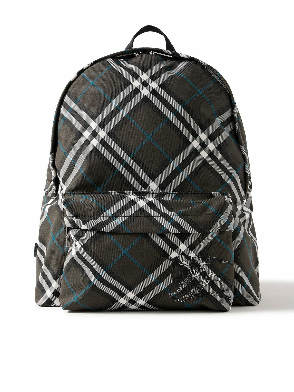 Burberry - Logo-Embroidered Checked Coated-Canvas Backpack Burberry