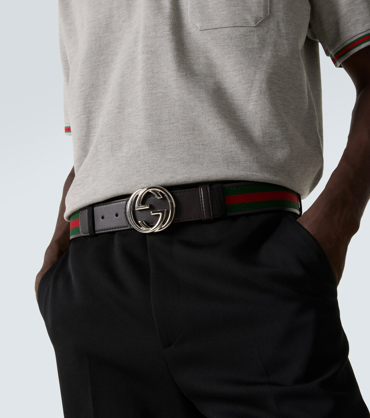 Gucci Interlocking G Web leather belt Gucci