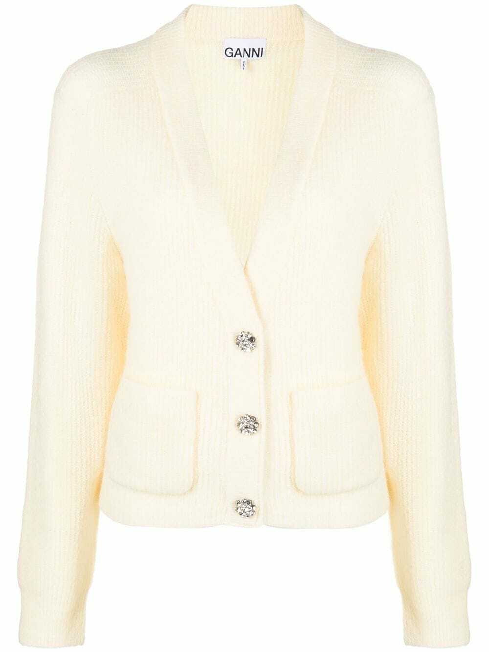 GANNI - Wool Blend V-necked Cardigan GANNI