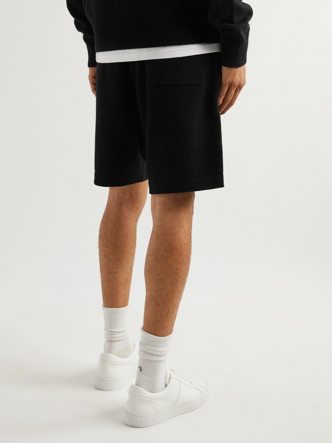 Mr P. - Straight-Leg Cashmere Drawstring Shorts - Black Mr P.