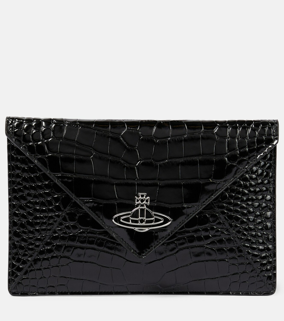 Vivienne Westwood Croc-effect leather clutch Vivienne Westwood