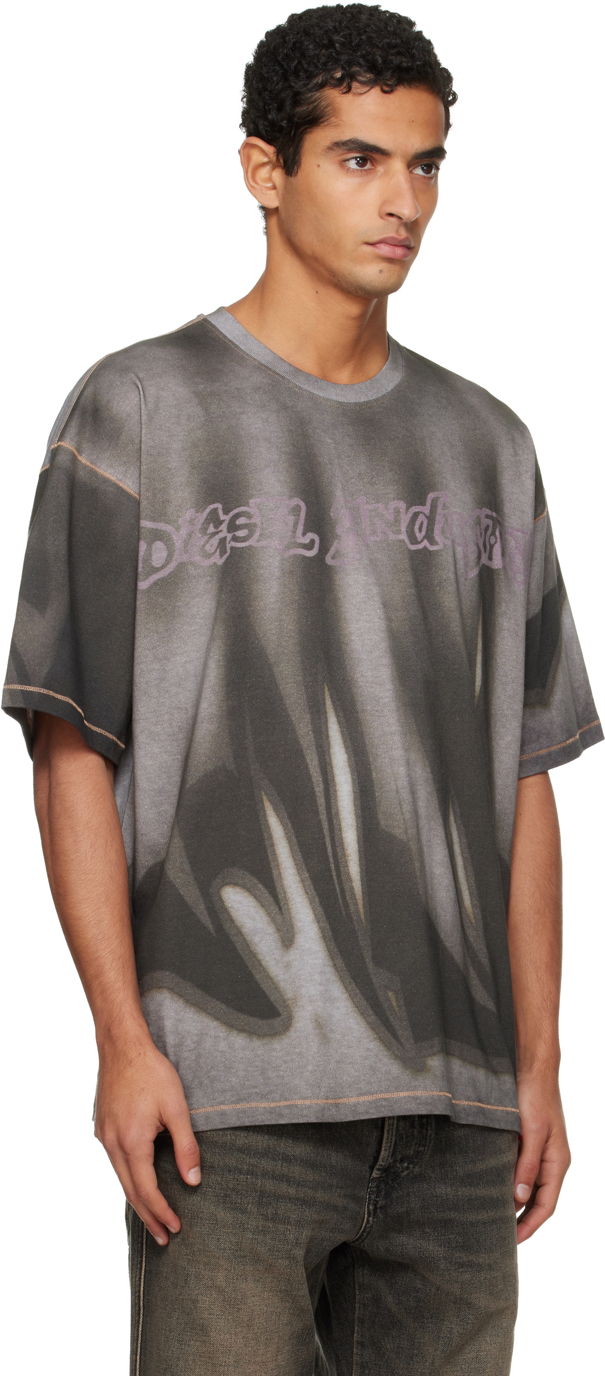 Diesel Gray T-Boxt-Show-V2 T-shirt Diesel