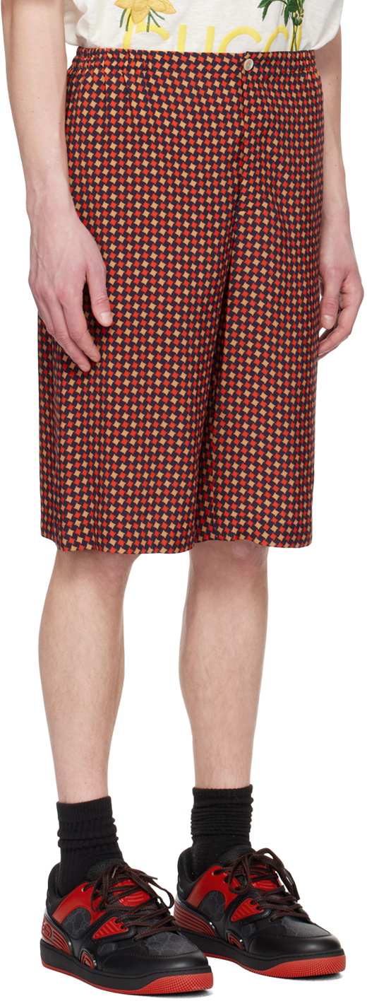 Gucci Red Geometric Shorts Gucci