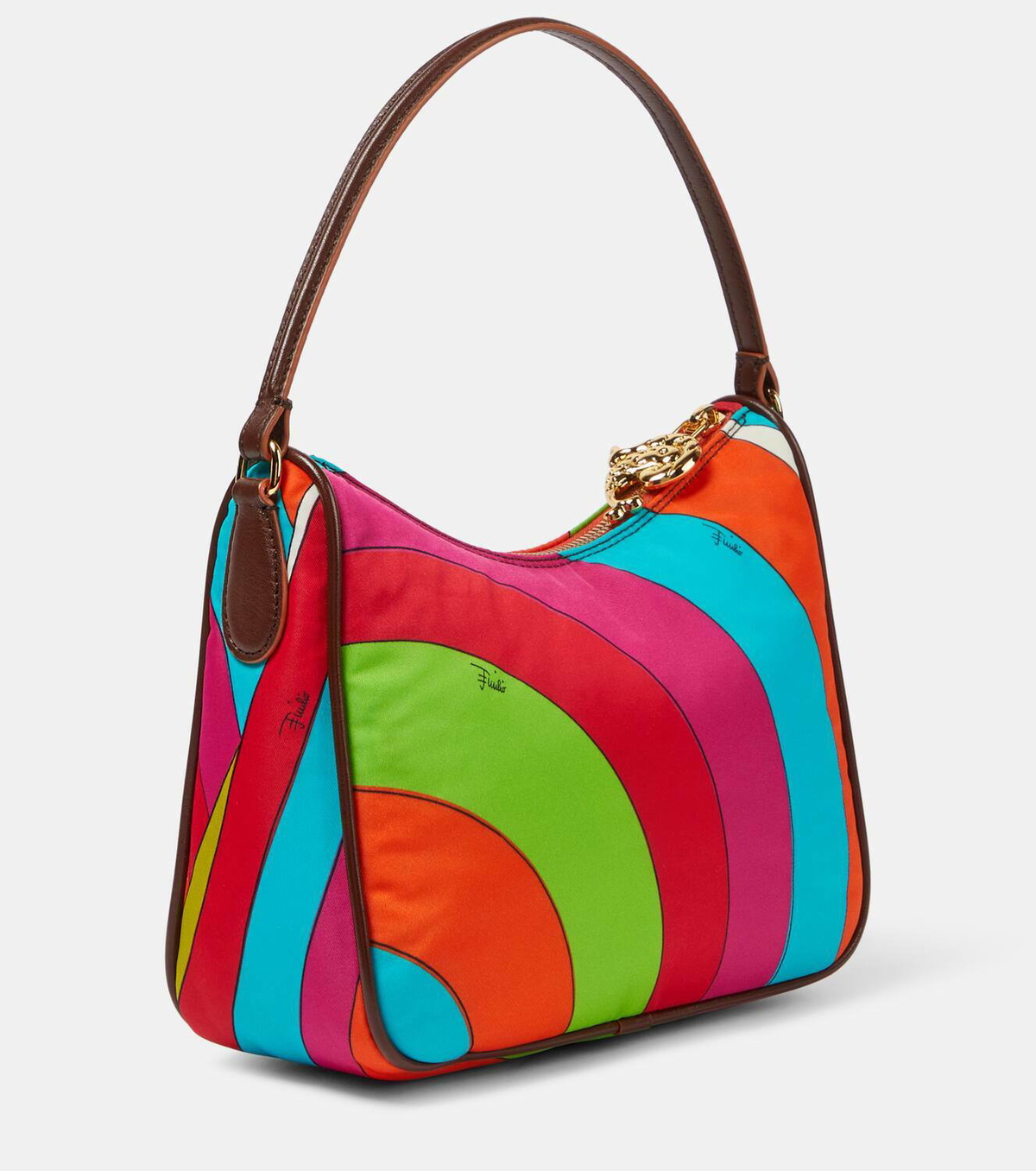 Pucci Small printed leather-trimmed shoulder bag Emilio Pucci