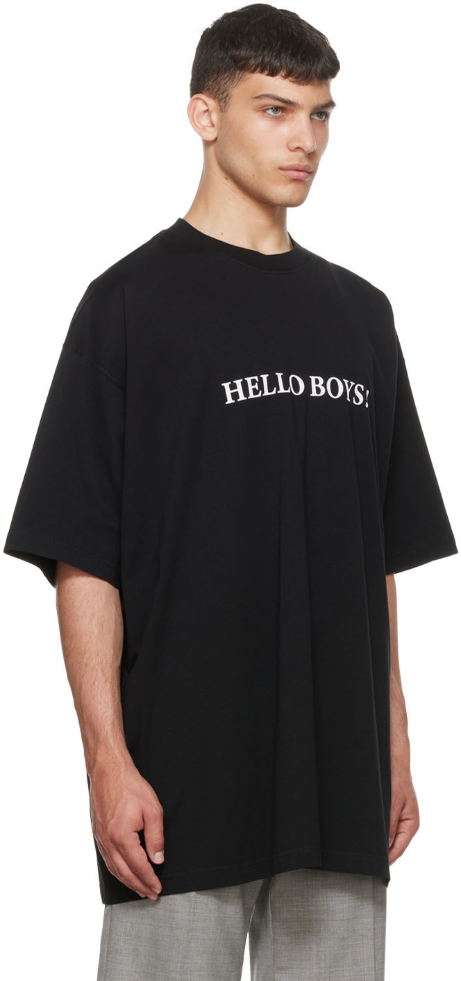 VETEMENTS Black 'Hello Boys' T-Shirt Vetements