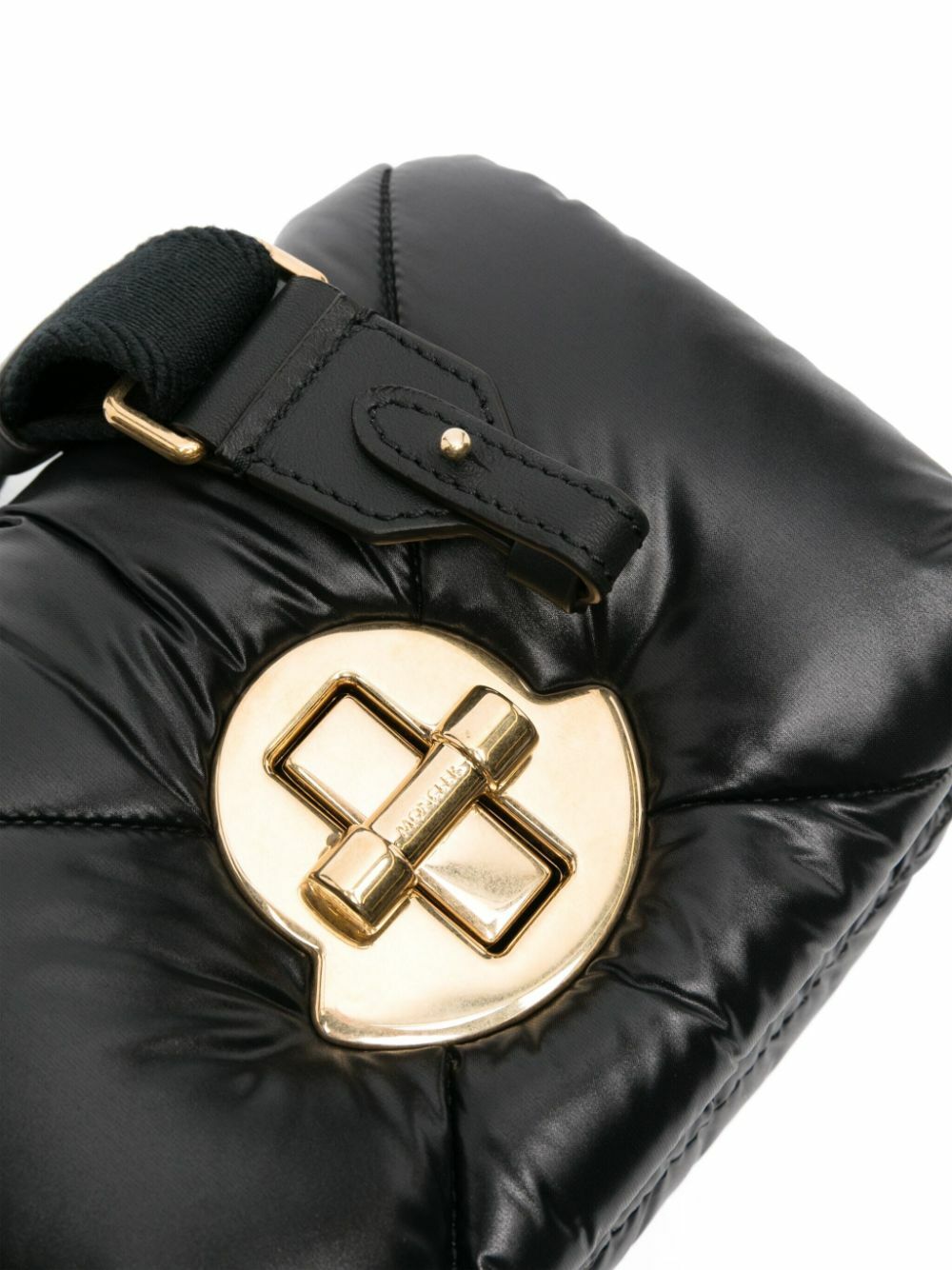 Moncler Black Mini Puf Leather Crossbody Bag Moncler