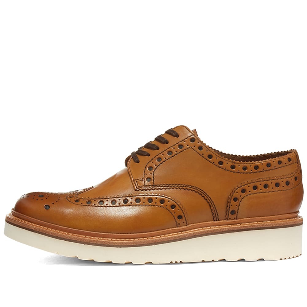 Grenson Men's Archie V Brogue in Tan Calf Grenson
