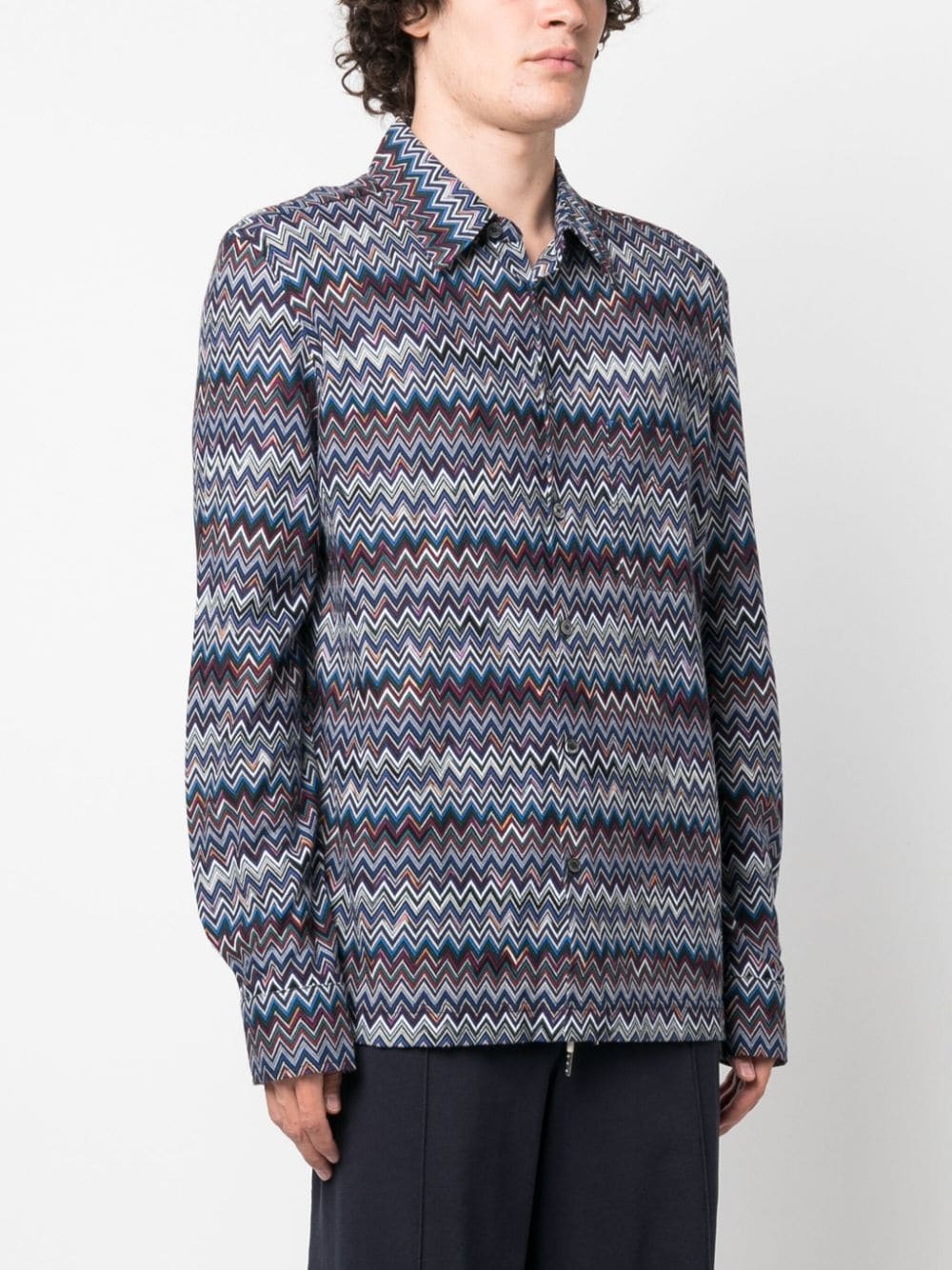 MISSONI - Zig Zag Pattern Cotton Blend Shirt Missoni